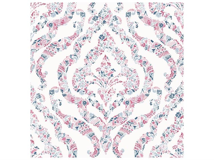 Brewster Home Fashions A-street Prints Featherton Coral Floral Damask ...