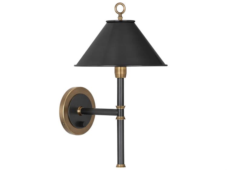 Robert Abbey Aaron 1-Light Deep Patina Bronze Warm Brass Wall Sconce ...