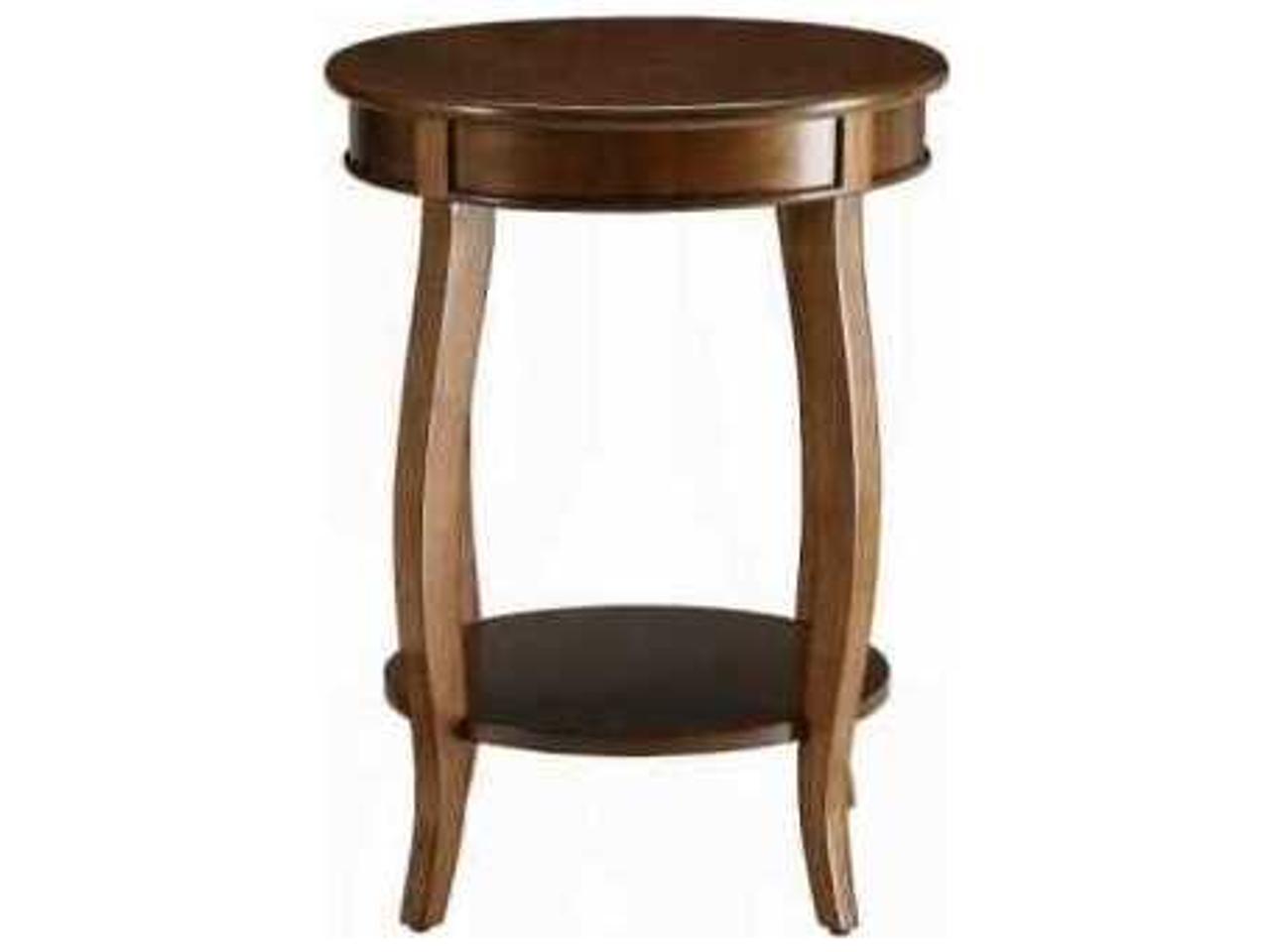 Acme Furniture Aberta Round Accent End Table — Walnut Finish with ...