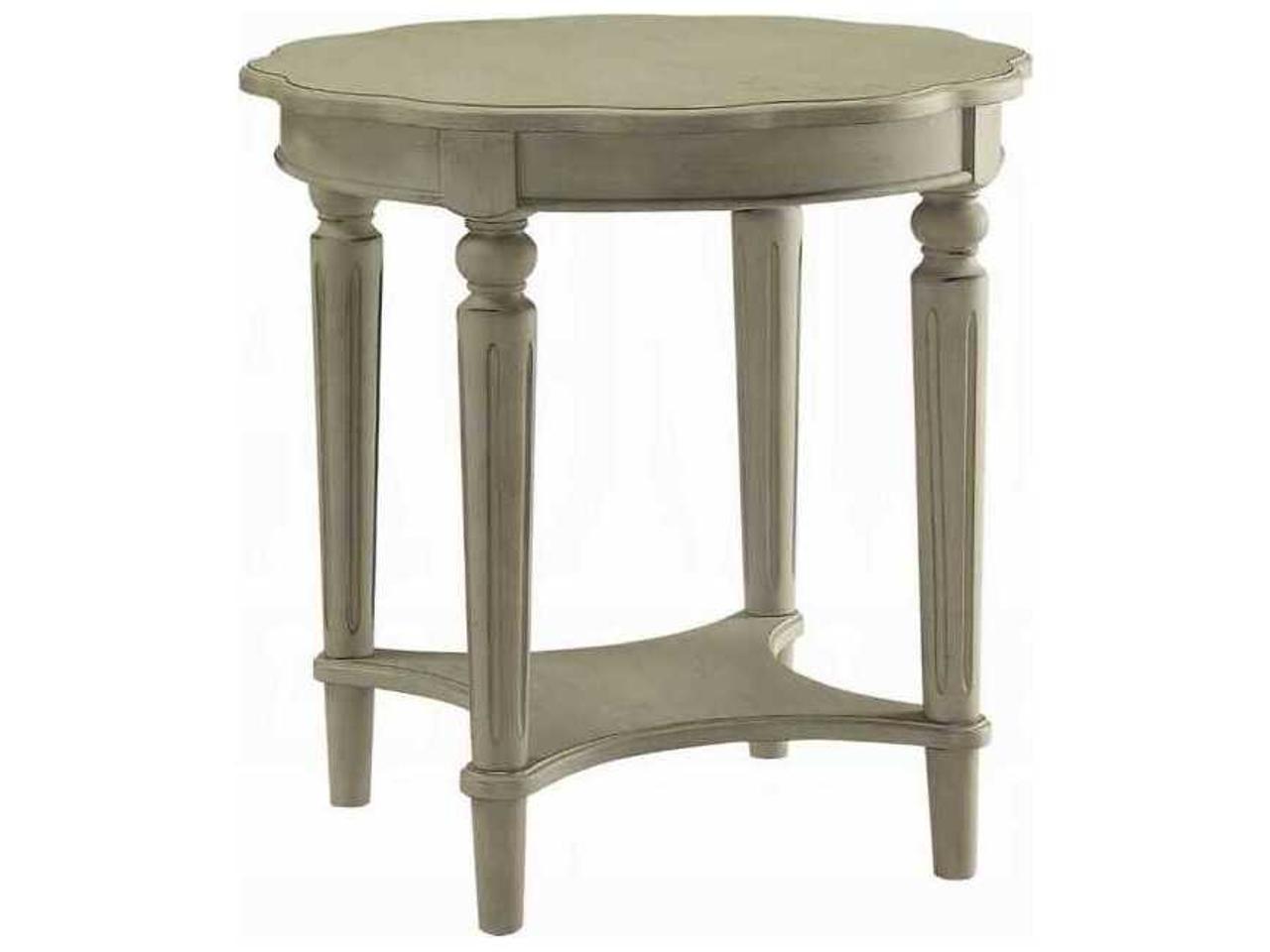 Acme Furniture Fordon Round End Table — Antique Gray French Country ...