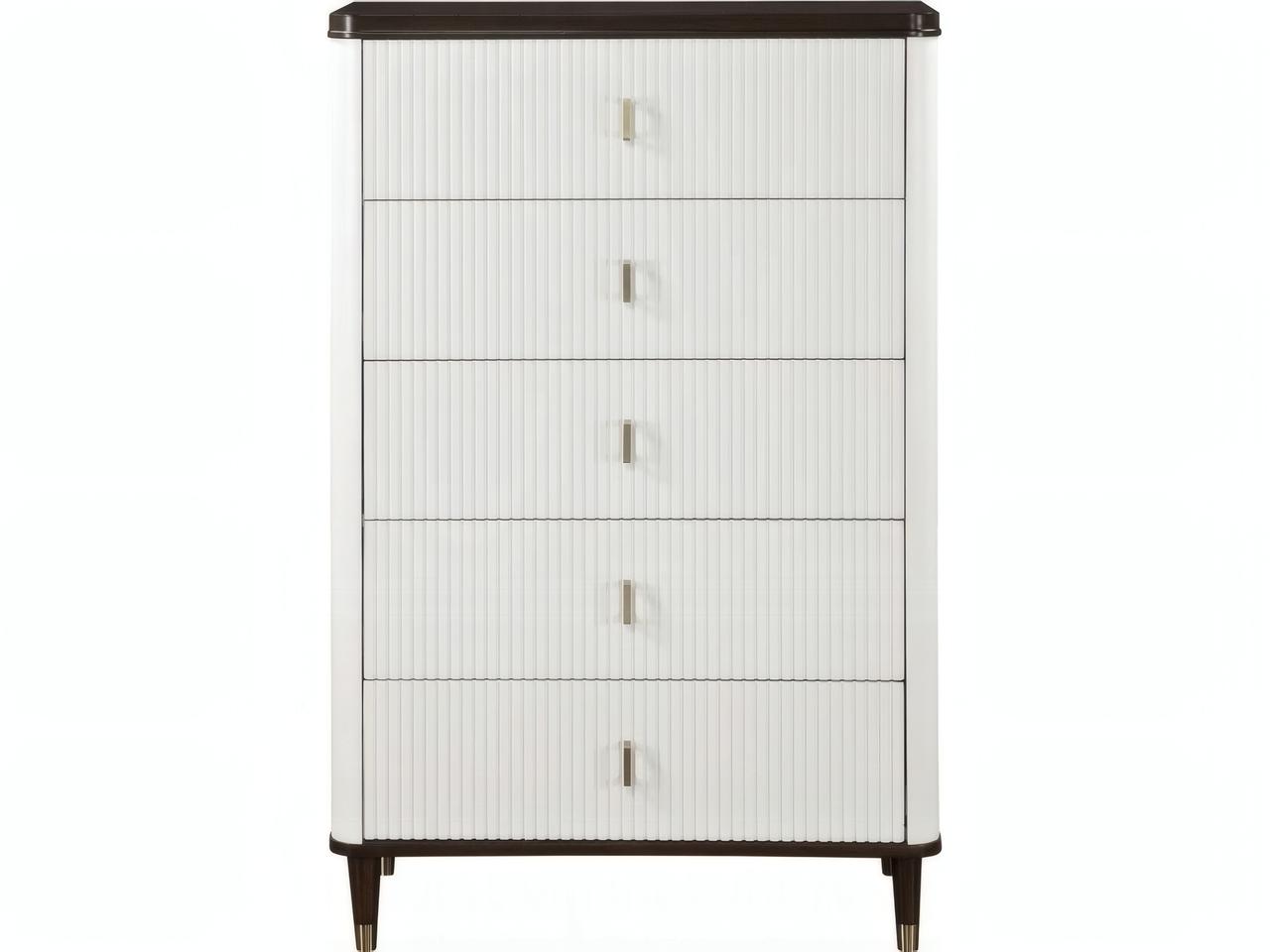 Acme Furniture Carena 5-Drawer Chest – White and Brown Finish Bedroom ...