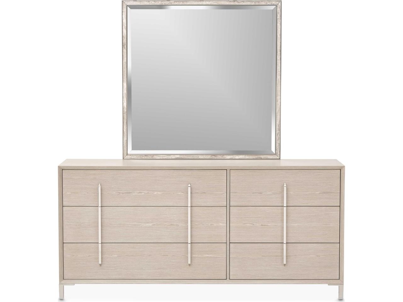 Luxecor Gilded 6-Drawers Beige Rubberwood Double Dresser | GLD-33663 ...
