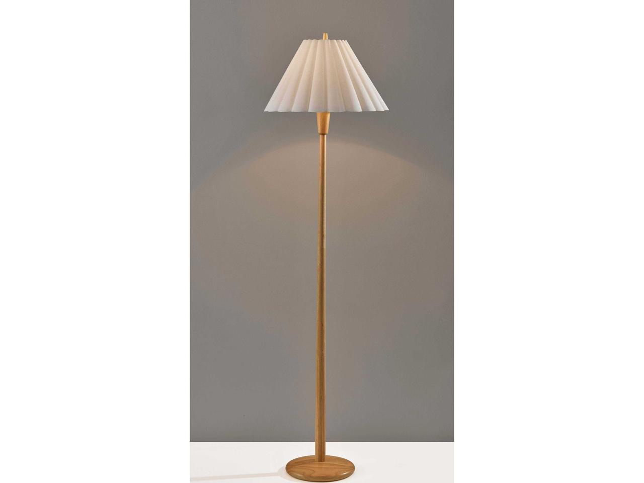 Adesso Scallop Floor Lamp Natural Wood 4146-12 | TopModern