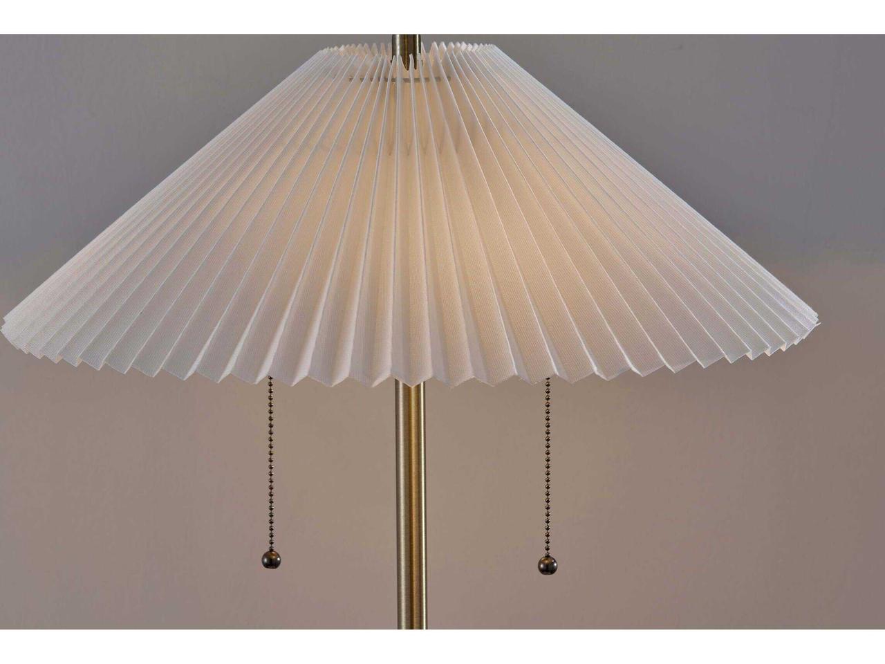 Adesso Ophelia Table Lamp with Wood Base and Pleated Shade | TopModern