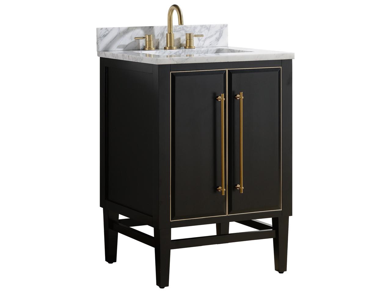 Avanity Mason 25 in. Single Sink Bathroom Vanity in Black with Gold ...