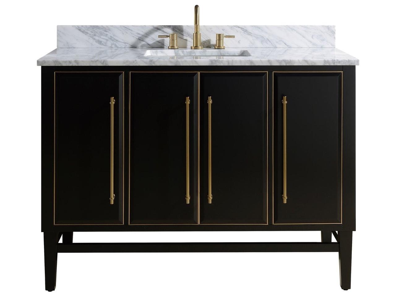 Avanity Mason 49 in. Single Sink Bathroom Vanity in Black with Gold ...