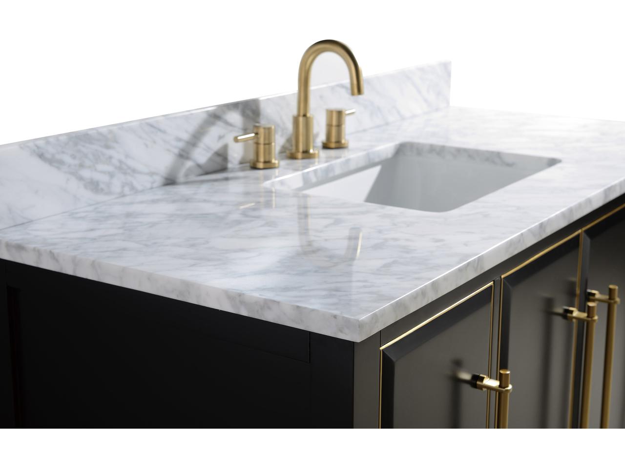 Avanity Mason 49 in. Single Sink Bathroom Vanity in Black with Gold ...