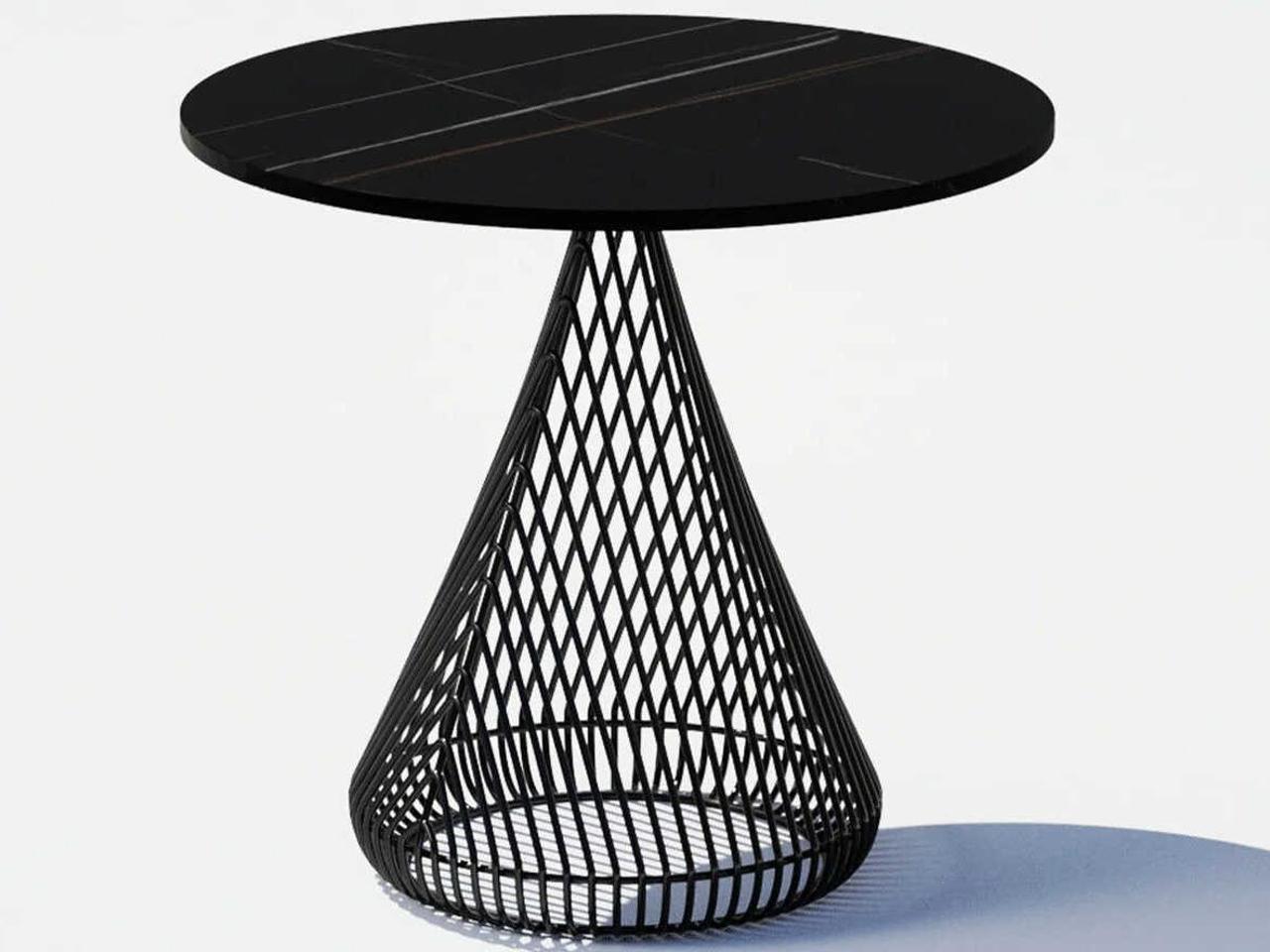 Bend Goods Outdoor Cono Metal Round End Table | CONICALTABLE-STNBLK ...
