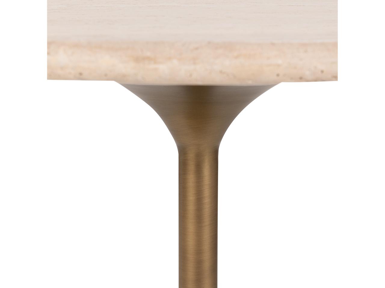 Classic Home Malani Round Dining Table — Travertine and Iron Modern ...