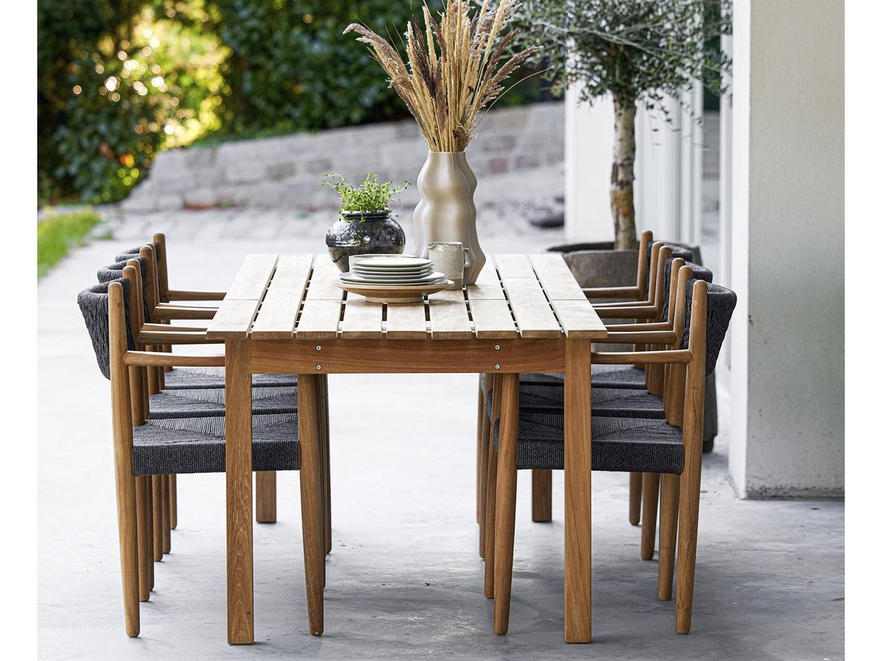 Cane Line Outdoor Royal Dark Grey Soft Rope Dining Set ...