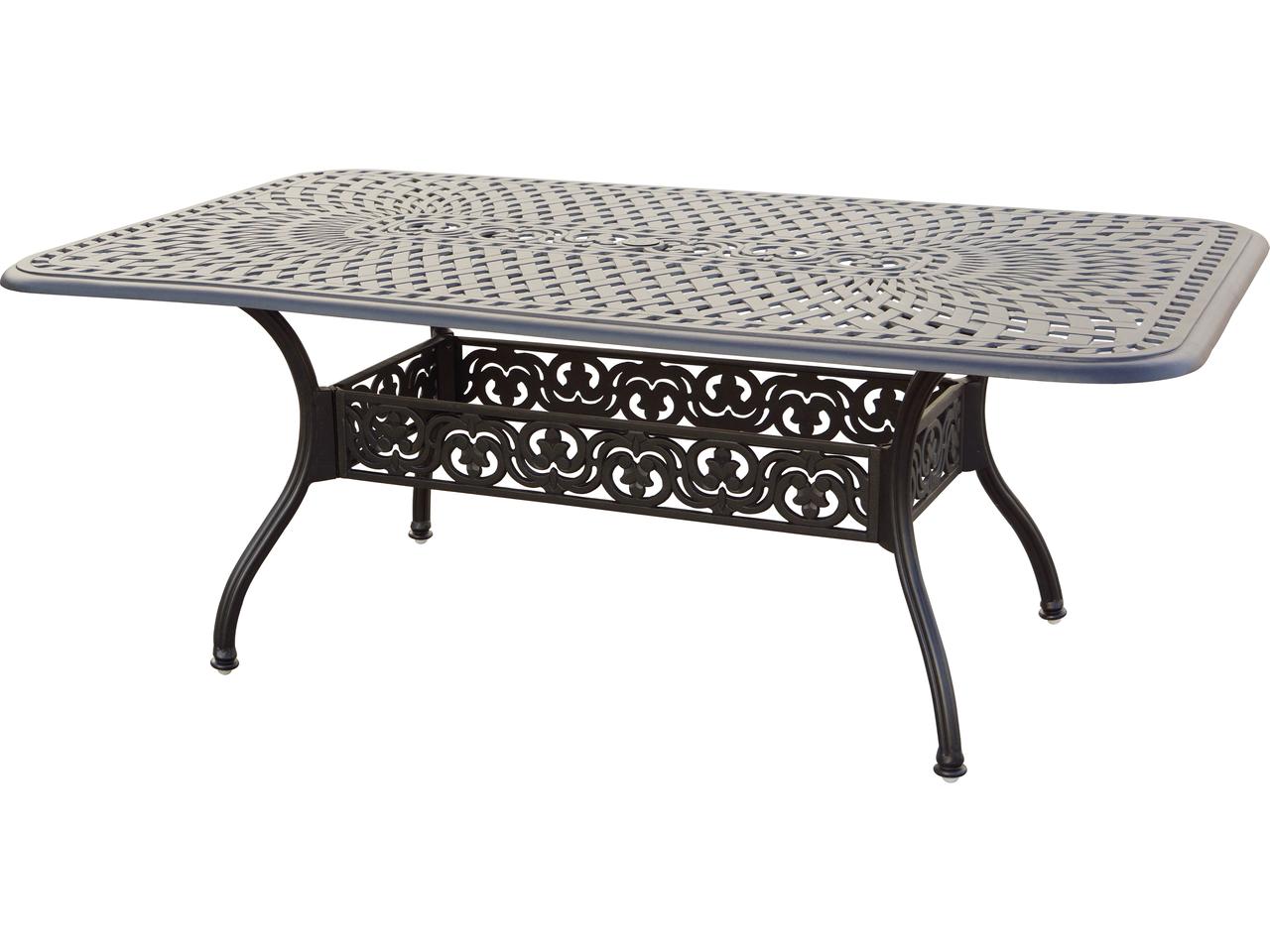 Darlee Santa Barbara Cast Aluminum 7-Piece 72 x 42 Inch Rectangular ...
