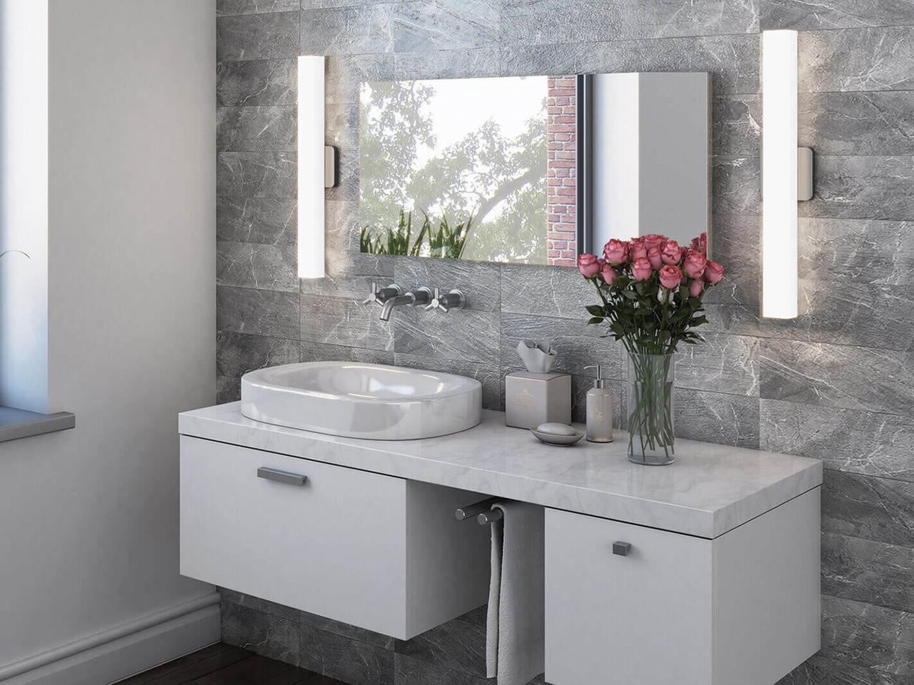 DALS Lighting Noble 1-Light Satin Nickel Vanity Light | LEDVAN001-CC ...