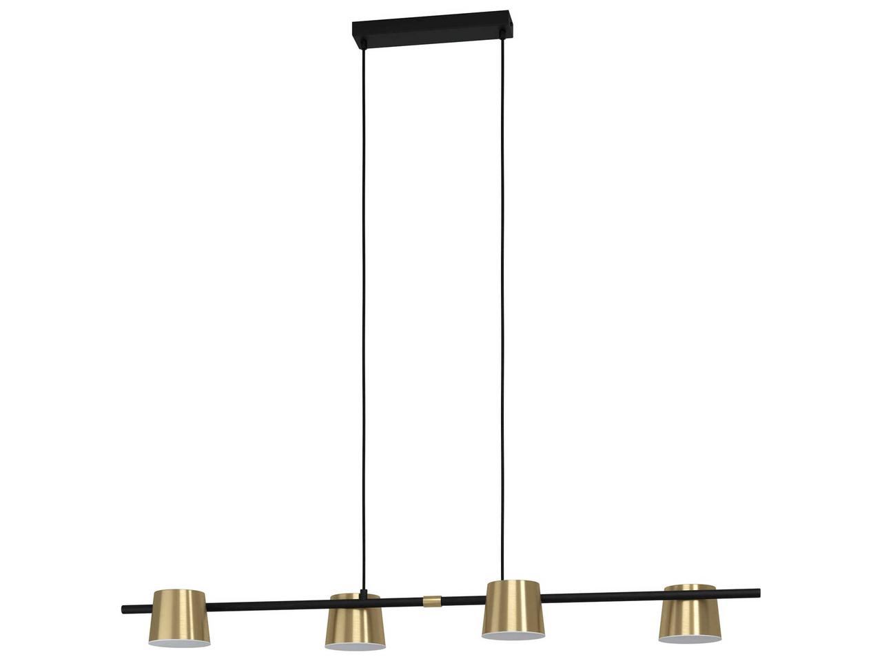 Eglo Altamira 4-Light Linear Pendant Light — Structured Black Brass ...