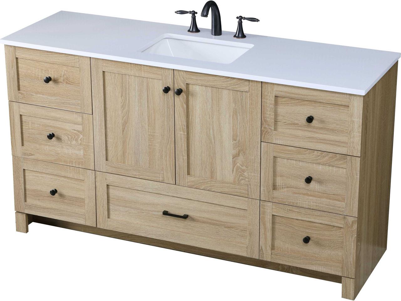 Elegant Lighting Soma 60-Inch Single Sink Bathroom Vanity — Mango Wood ...
