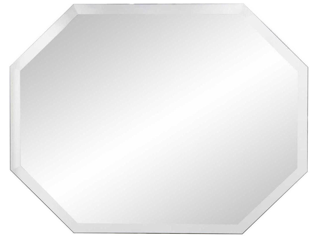 Howard Elliott Octagonal Silver Wall Mirror — Frameless Beveled Edge ...