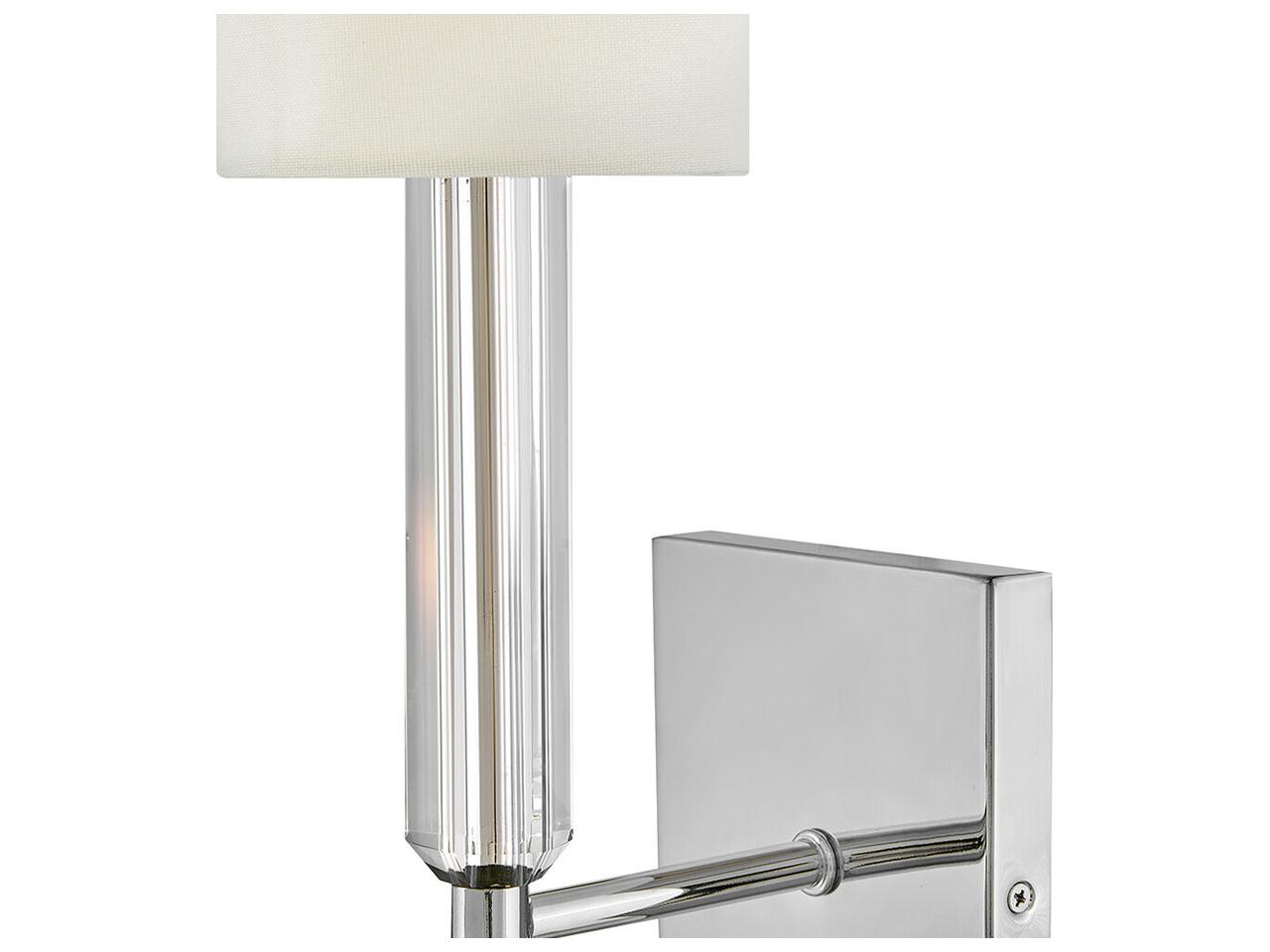Hinkley Anika 1-Light Chrome Wall Sconce with White Linen Shade | LuxeDecor