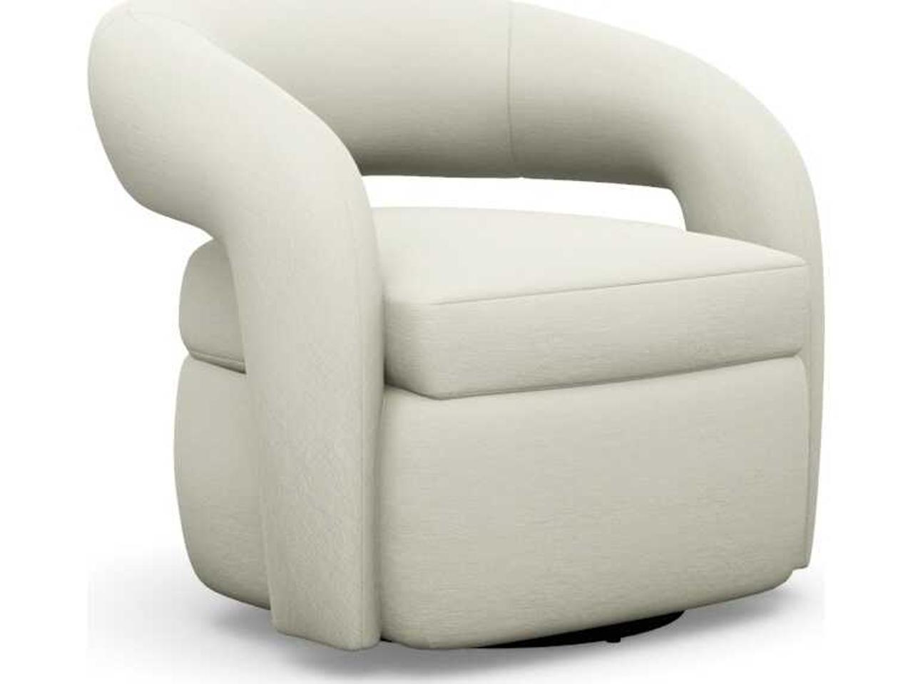 Interlude Home Targa Swivel Accent Chair — White Bay Crest Fabric ...