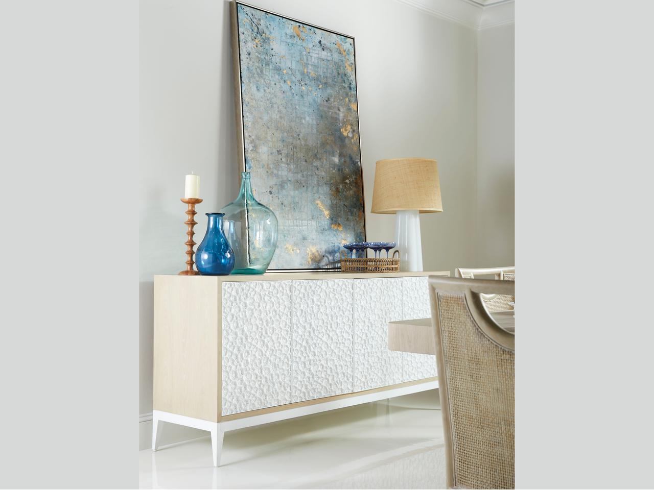 Jonathan Charles Water Rectangular Wood White Washed Oak Credenza ...