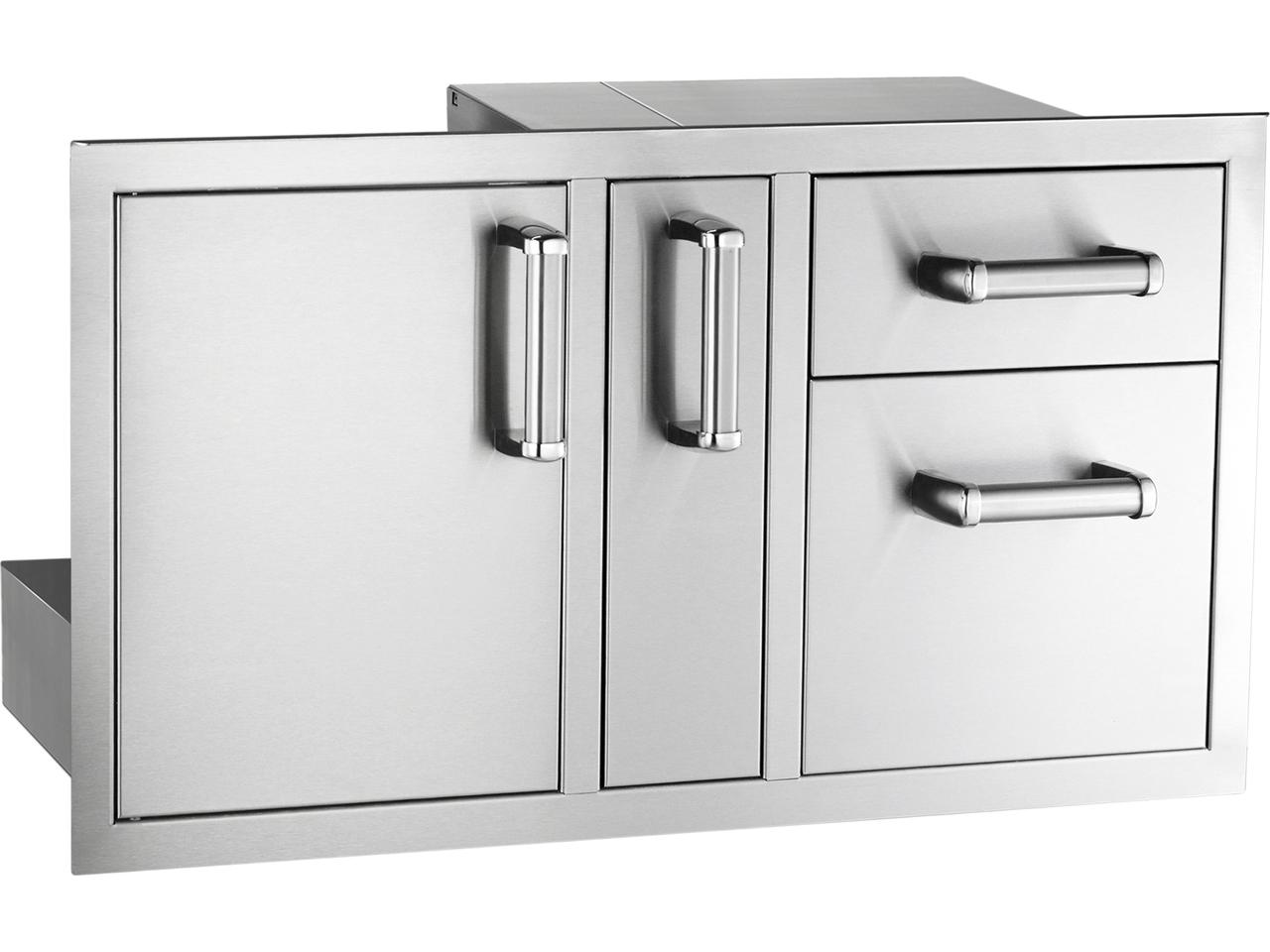 Fire Magic Flush Door Drawer Combo with Platter Storage | PatioLiving
