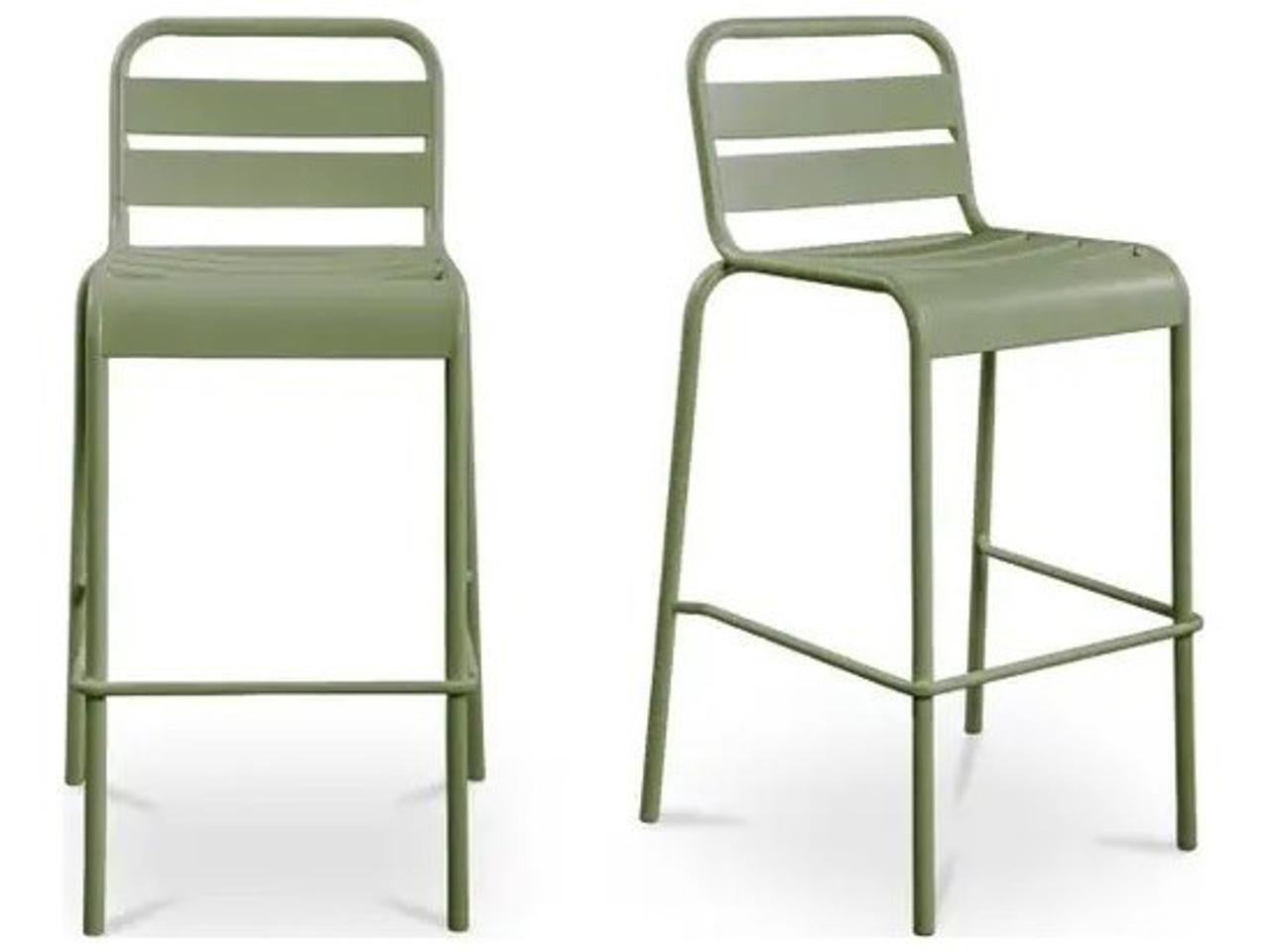 Moe's Home Outdoor Kade Green Steel Metal Bar Stool | QX-1022-16 ...