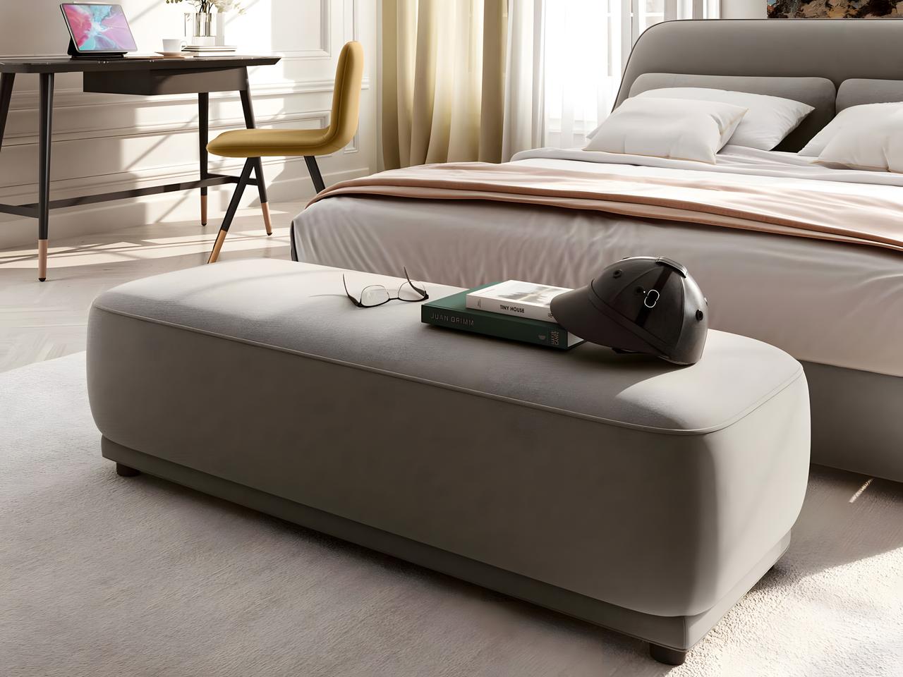 Natuzzi Editions Parigi Leather Bench — Italian Design Upholstered ...