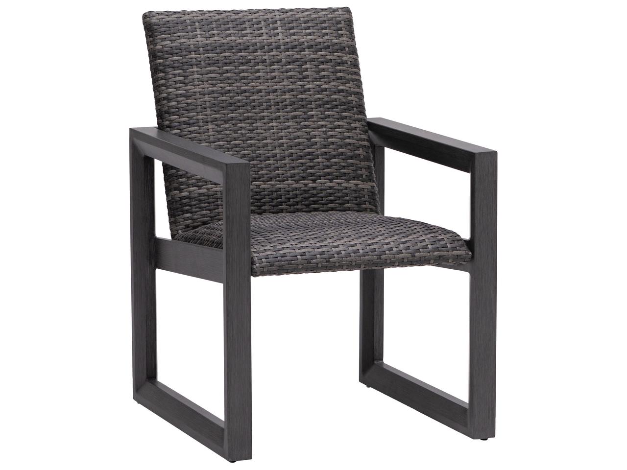 Ratana Bergen Aluminum Wicker Dining Arm Chair in Pewter Opal Grey ...