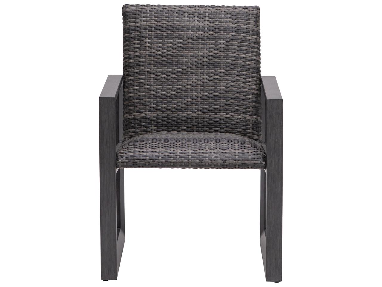 Ratana Bergen Aluminum Wicker Dining Arm Chair in Pewter Opal Grey ...