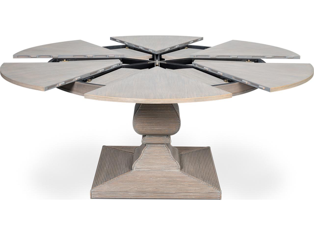 Sarreid Ltd Kelso Jupe Extension Dining Table — Round 66 to 84 Inch ...