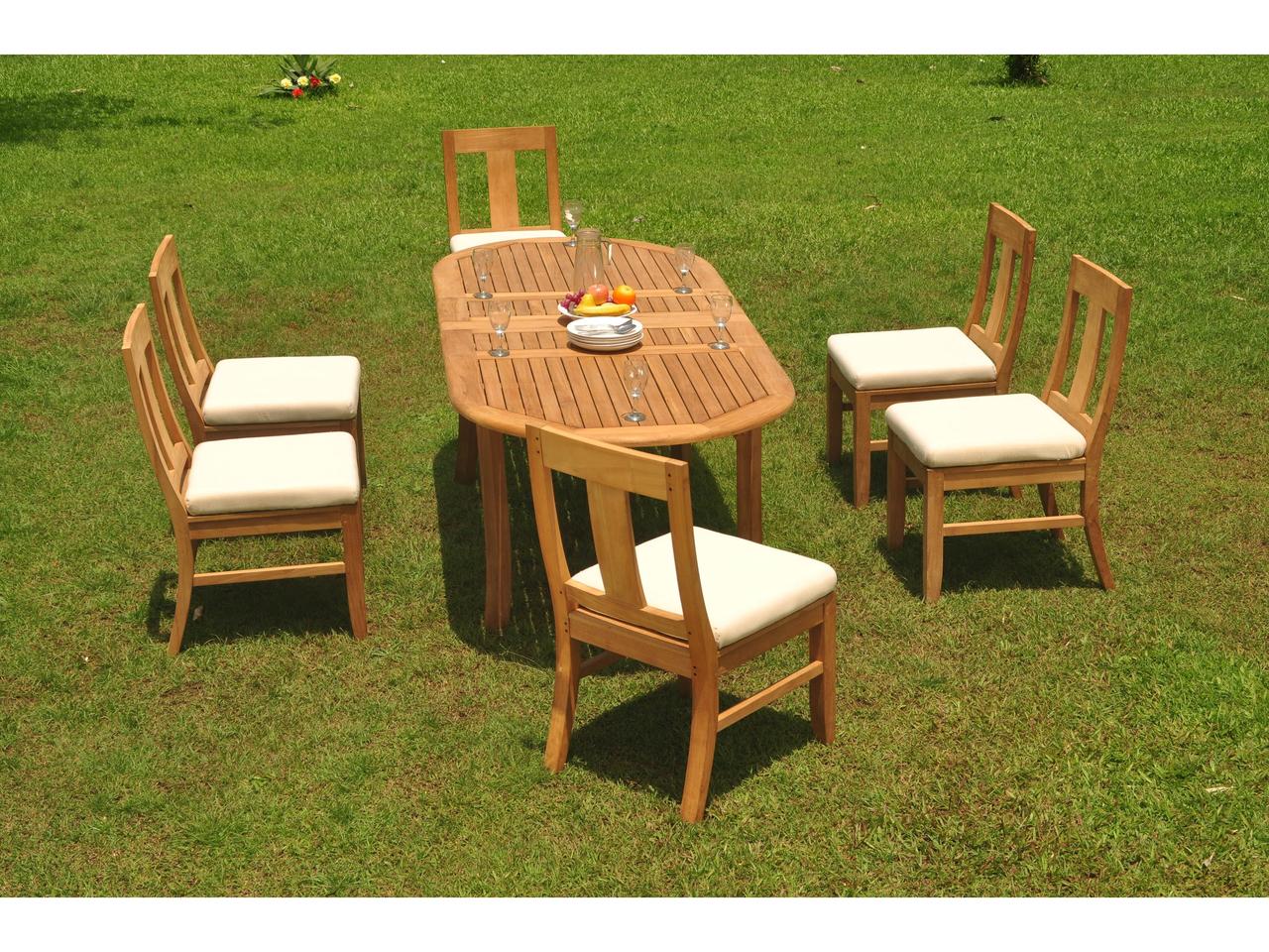 Teak Smith Osborne Dining Set | 94-OV-T-OSBORNE-AL-CS | LuxeDecor