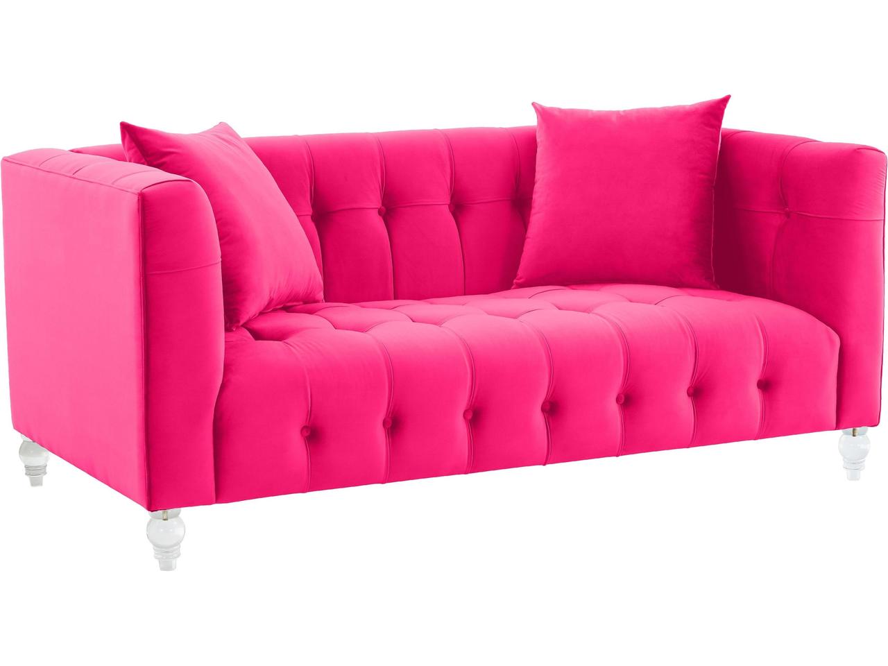 TOV Bea 66 Hot Pink Performance Velvet Loveseat | TOV-L68317 | LuxeDecor