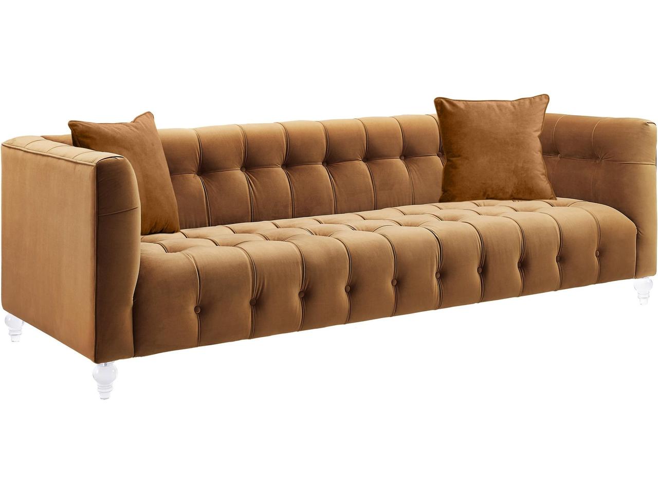 TOV Bea 90.6 Performance Velvet Tufted Sofa | TOV-S109 | LuxeDecor
