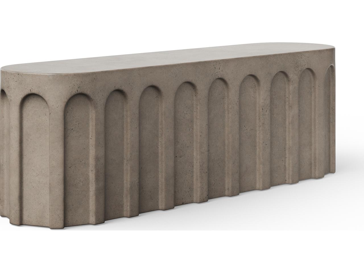 Urbia Mixx Atlas 55-Inch Fiber-Reinforced Concrete Bench in Dark Grey ...