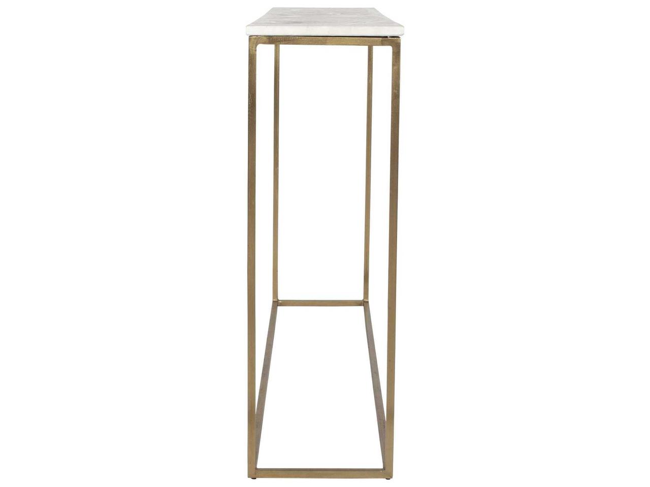 Uttermost Redmond White Marble Console Table — Brass Finish Legs ...