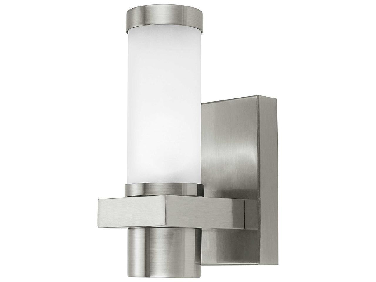 Eglo Konya 1-Light Outdoor Wall Light in Matte Nickel | PatioLiving