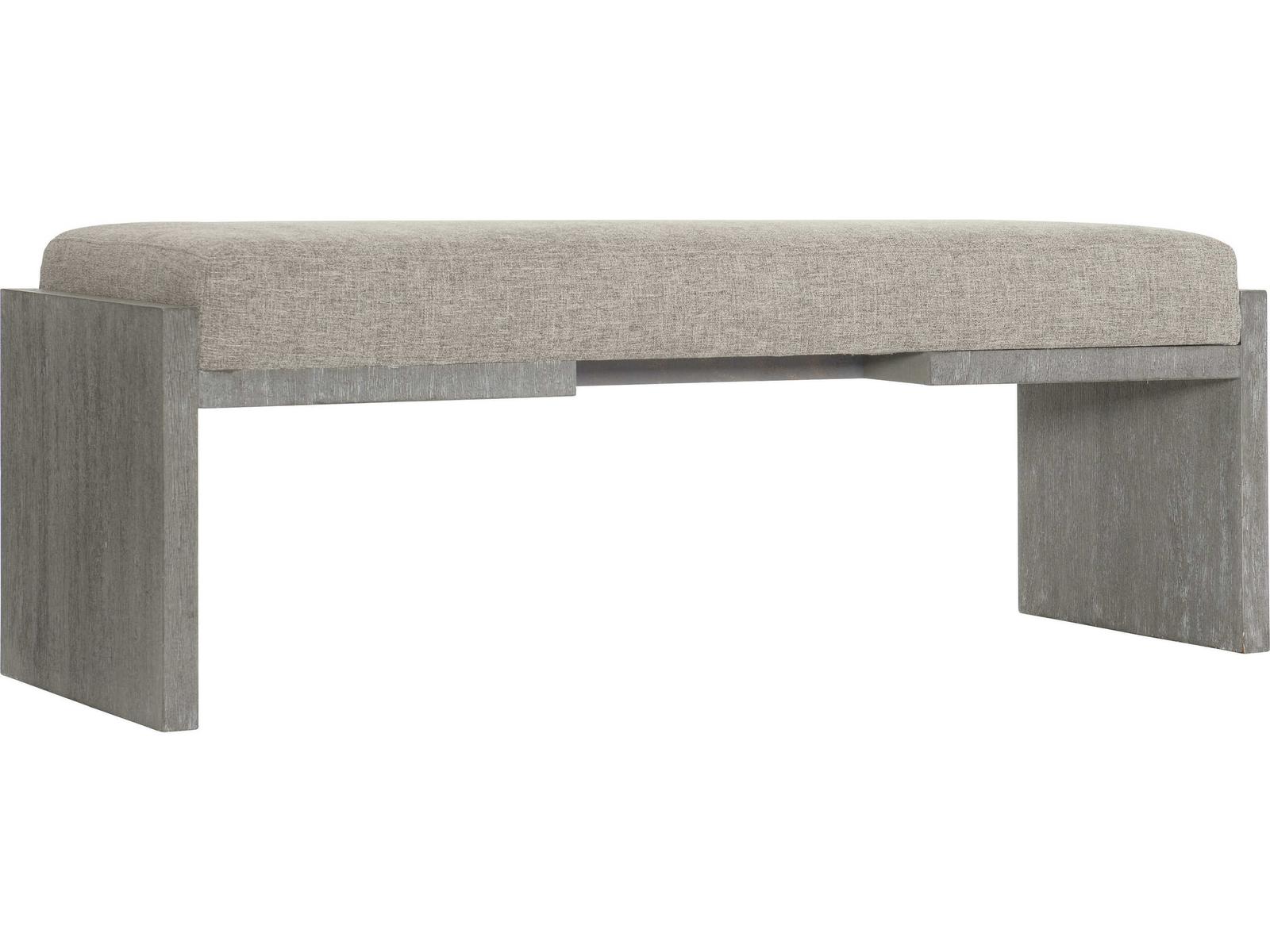 Bernhardt Foundations Upholstered Bench — Dark Shale Wood and Woven ...