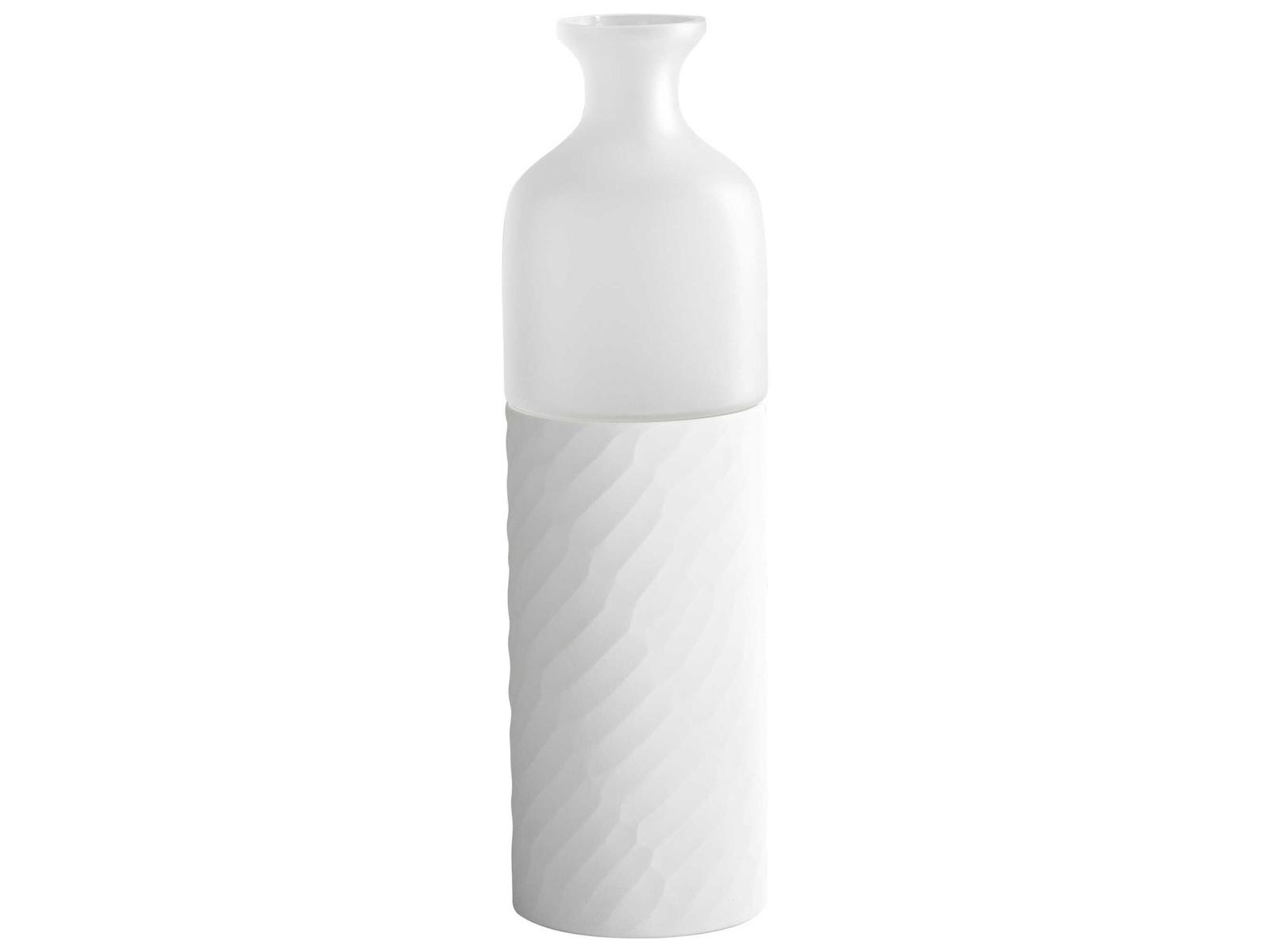 Cyan Design Sereno Vase — Clear White Glass Decorative 17-Inch | LuxeDecor