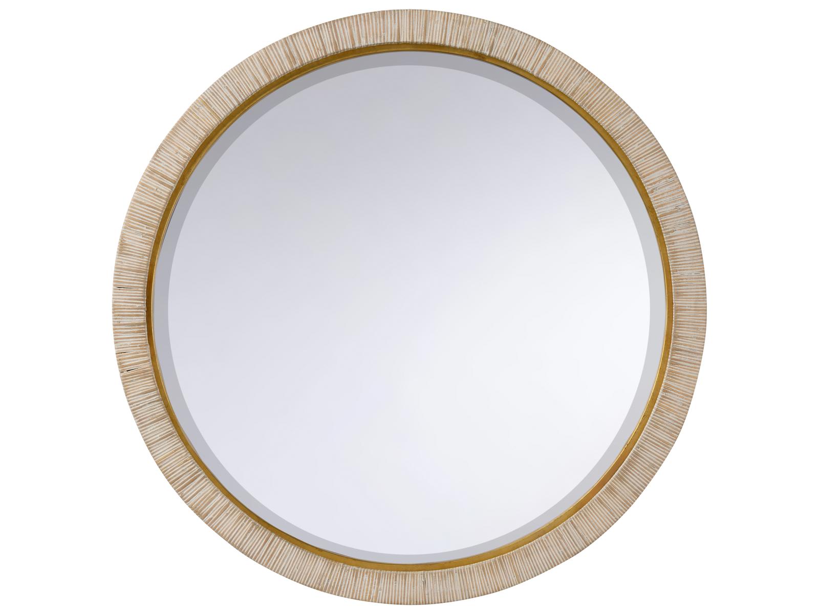 Chelsea House Jamie Merida Round Wall Mirror — Raffia Frame with Gold ...