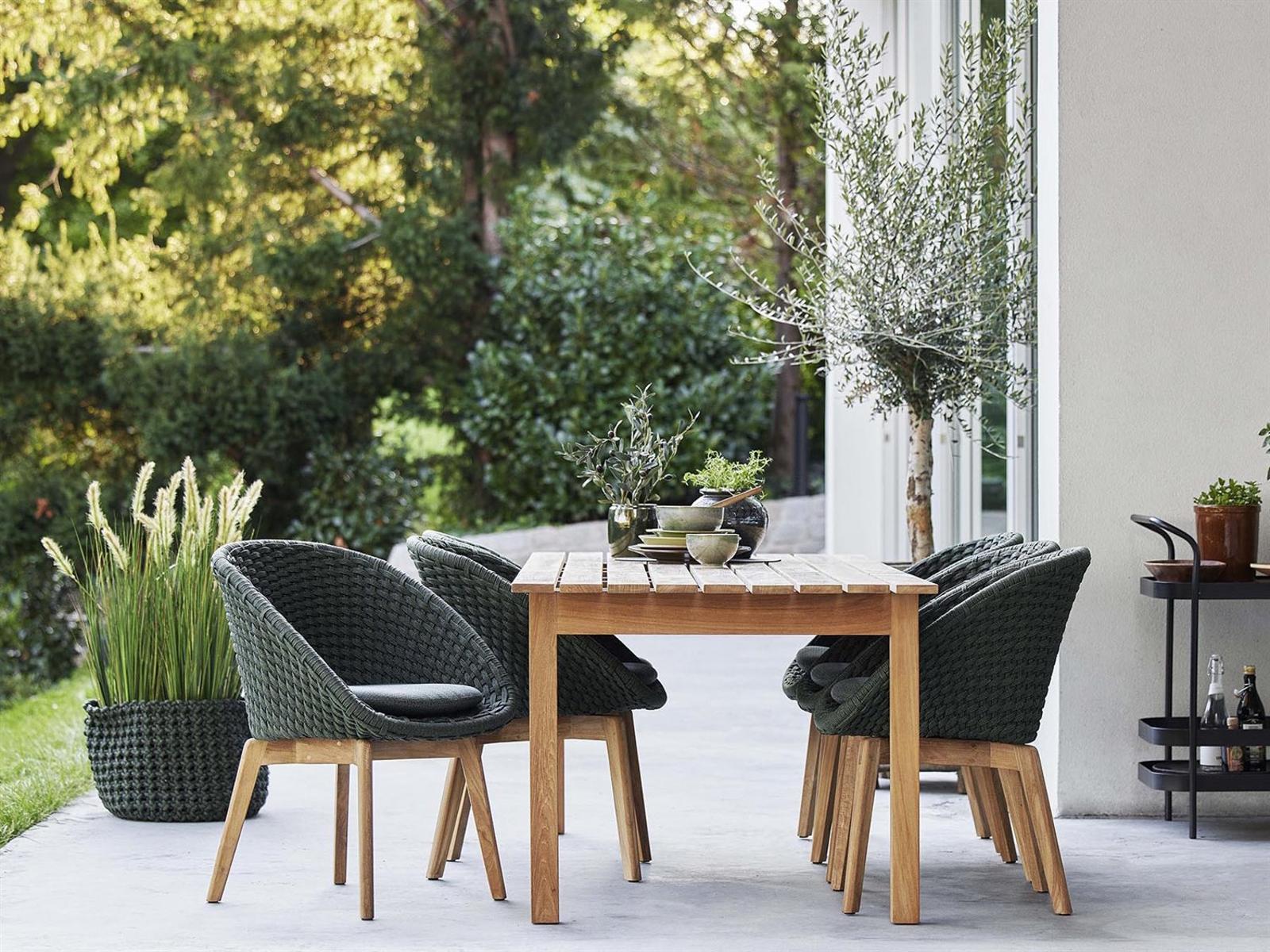 Cane Line Outdoor Peacock Soft Rope Teak Dining Set | PEACOCKDININGSET ...