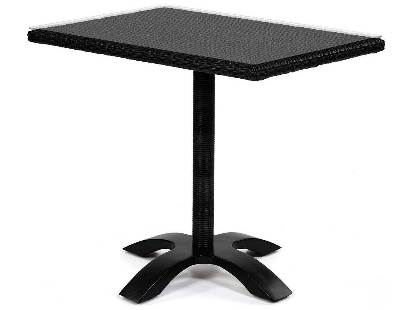 Caluco Dijon Wicker Majestic Black Square Outdoor Bistro Table | 825 ...