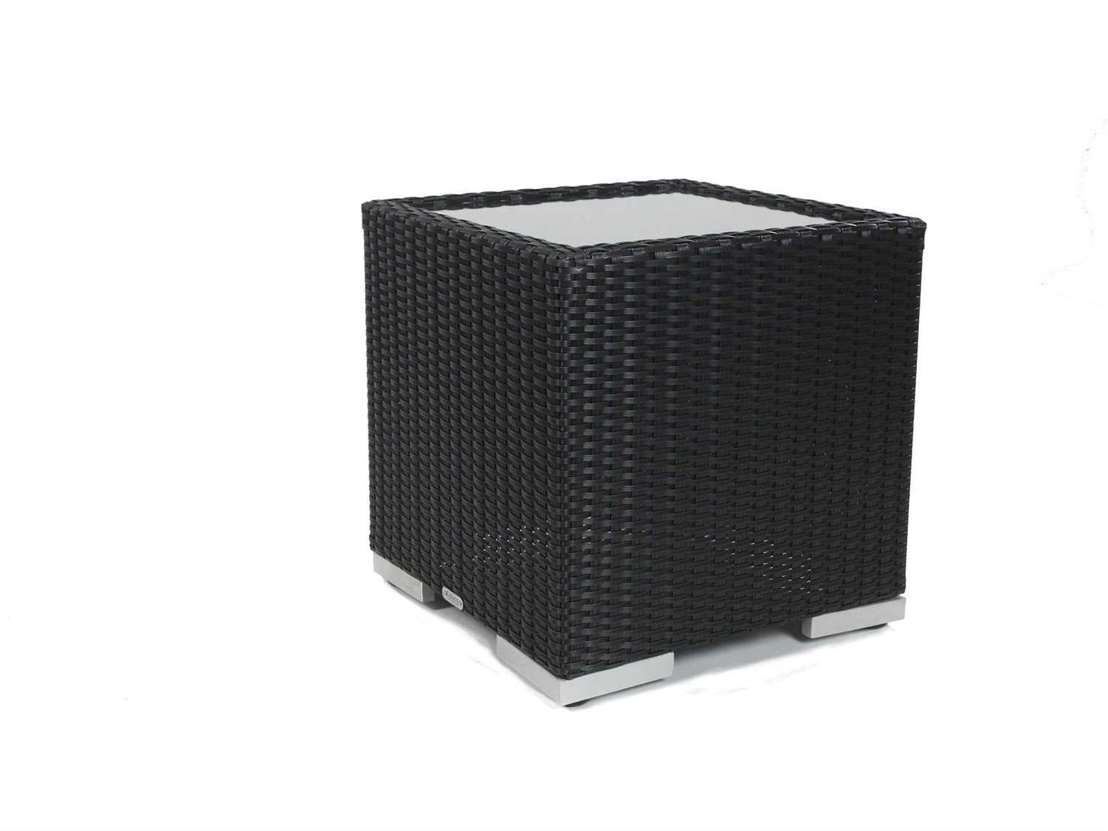 Caluco Dijon Wicker Square Outdoor End Table — Majestic Black with ...