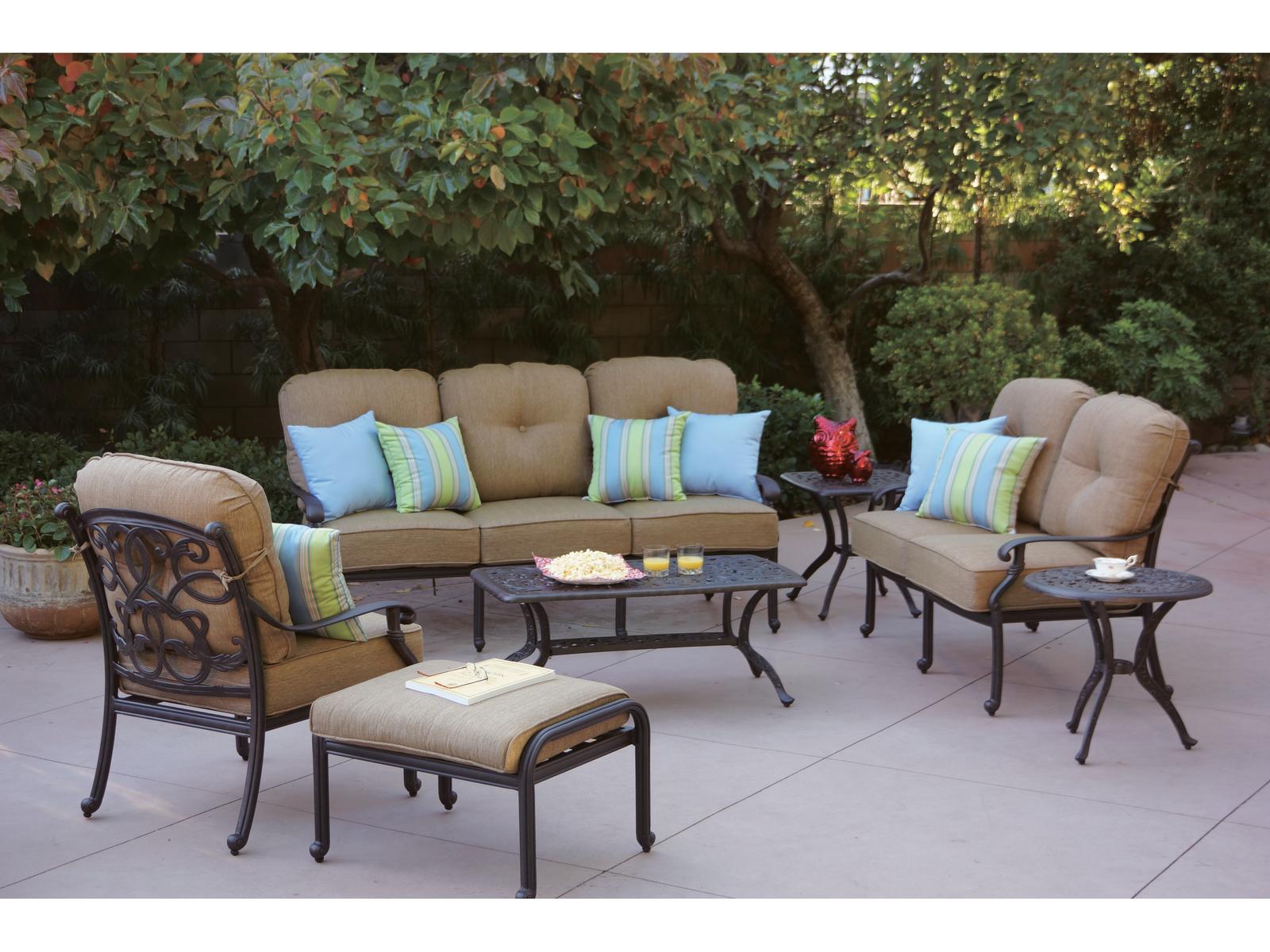 Darlee Outdoor Living Santa Monica Cast Aluminum Cushion Lounge Set ...
