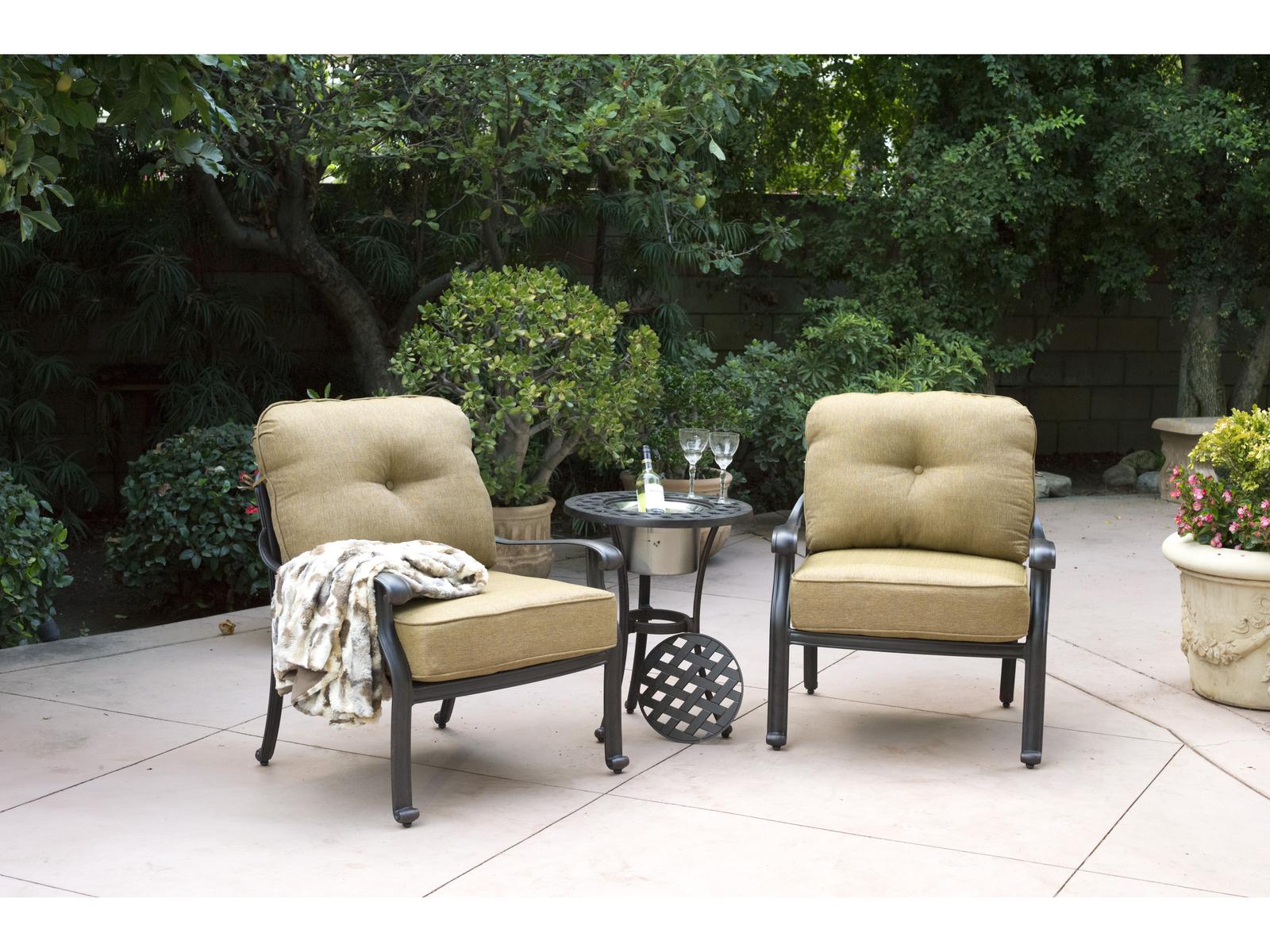 Darlee Outdoor Living Elisabeth 3-Piece Cast Aluminum Lounge Set ...