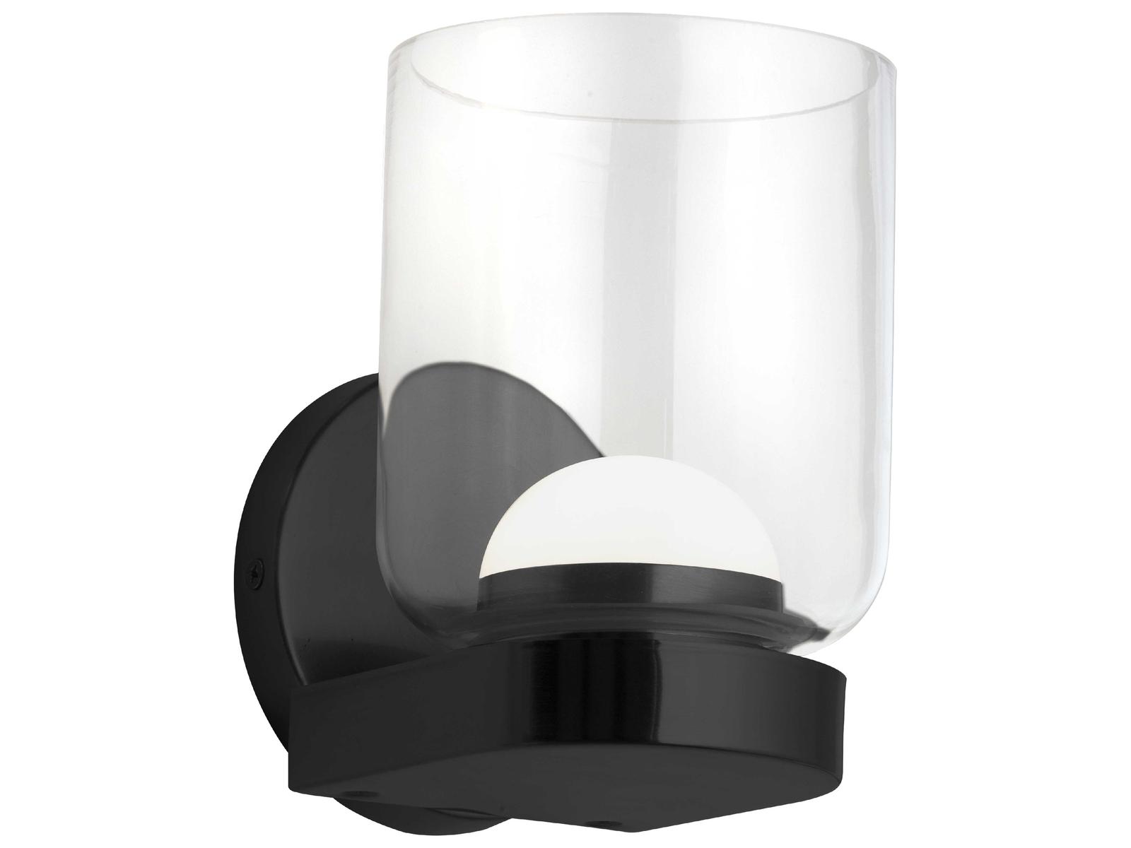 Dainolite Nadine 1-Light LED Wall Sconce — Matte Black with Clear Glass ...