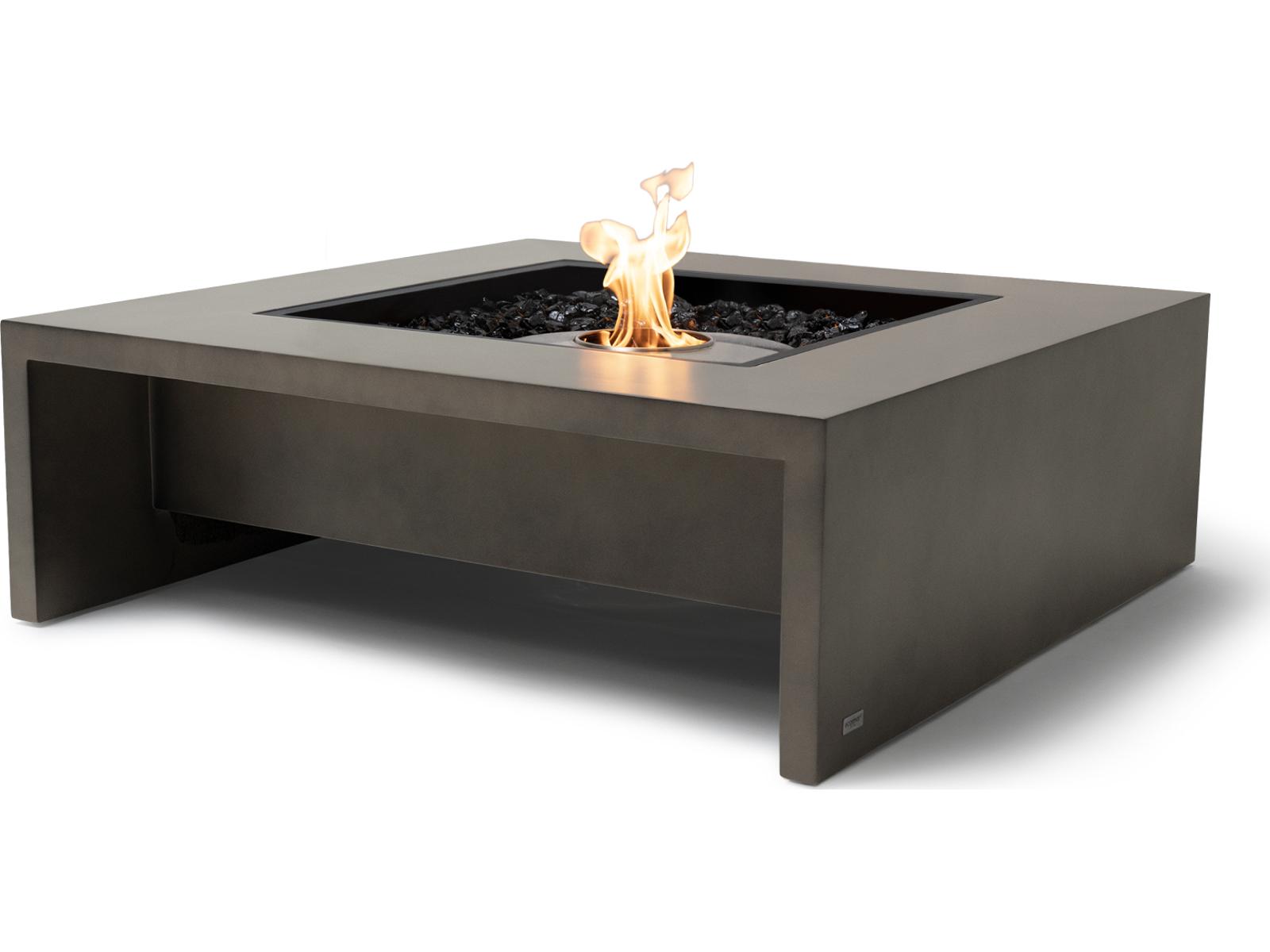 EcoSmart Fire Mojito Square Outdoor Patio Fire Pit Table with Gas LP/NG ...