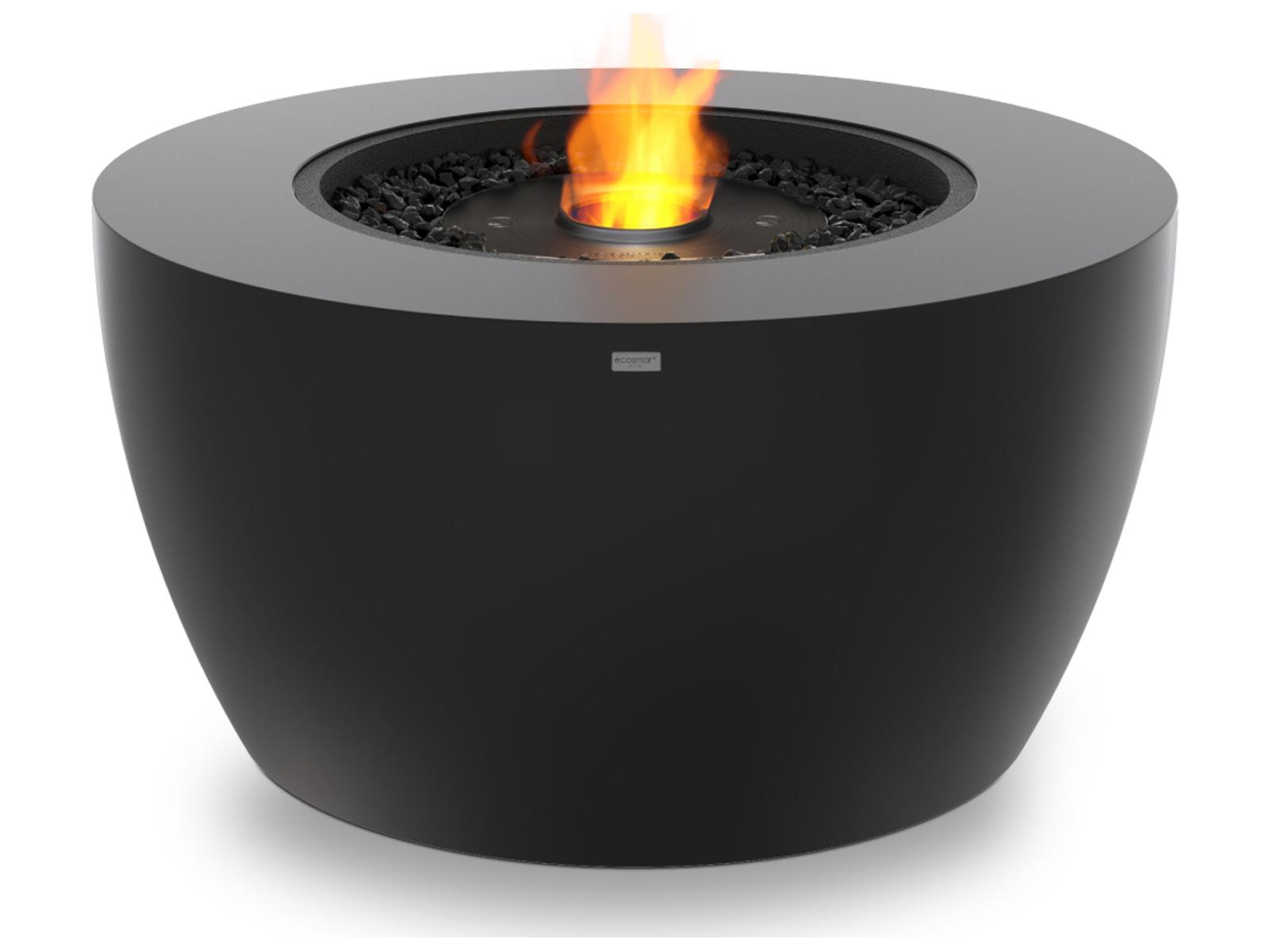 EcoSmart Fire Pod Round Fire Pit Bowl with Gas LP/NG Stainless Steel ...