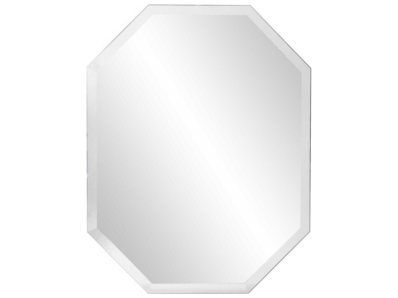 Howard Elliott Octagonal Silver Wall Mirror — Frameless Beveled Edge ...