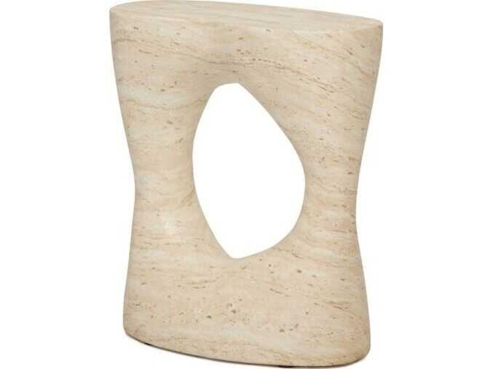 Interlude Home Josephine Oval Concrete End Table — Cavern Finish Indoor ...