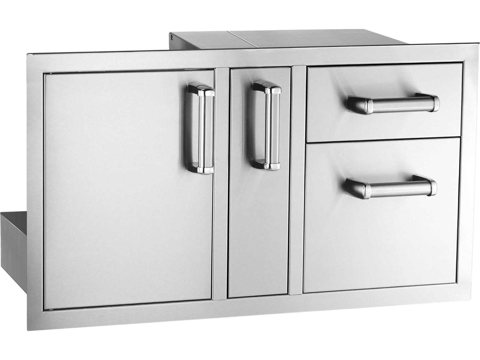 Fire Magic Flush Door Drawer Combo with Platter Storage | PatioLiving