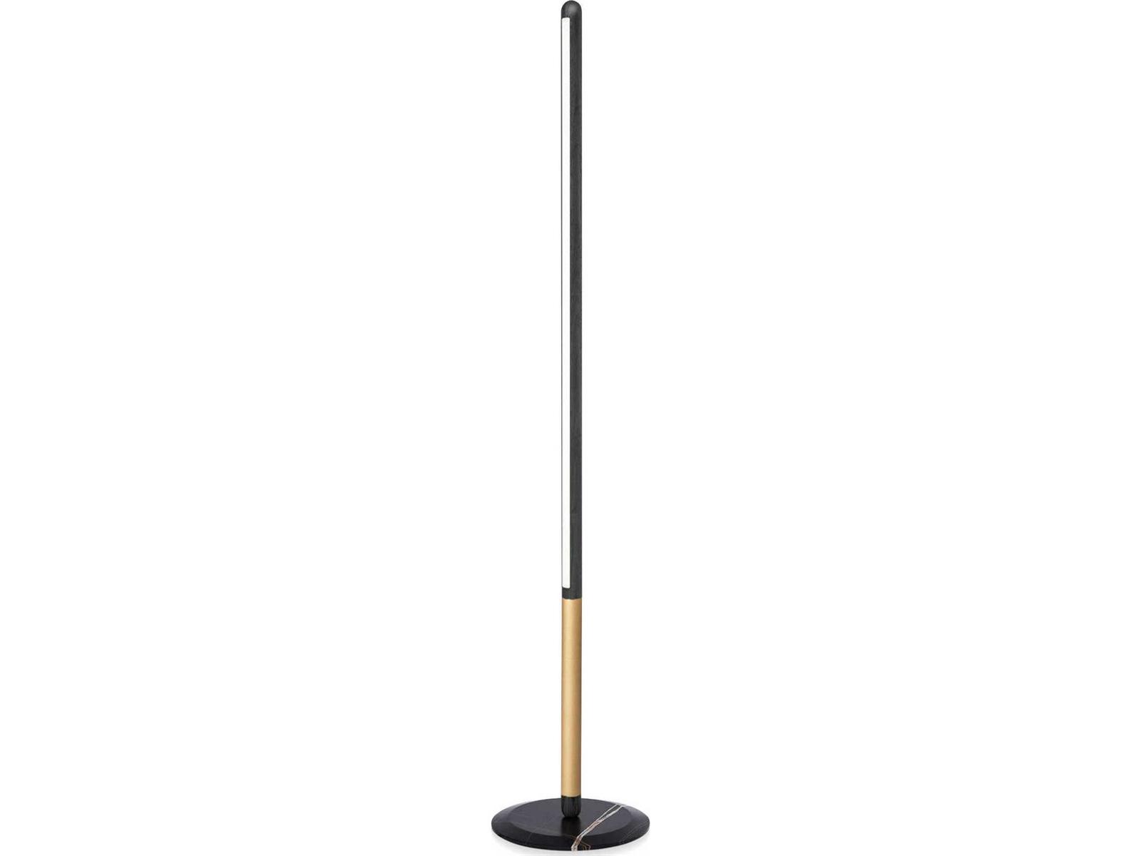 Nomon Linea Uno Integrated LED Floor Lamp — Black Stained Ash Polished ...