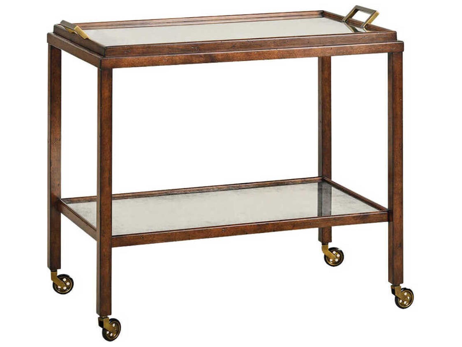 Oliver Home Alameda Country Wood Bar Cart with Removable Eglomise Tray ...
